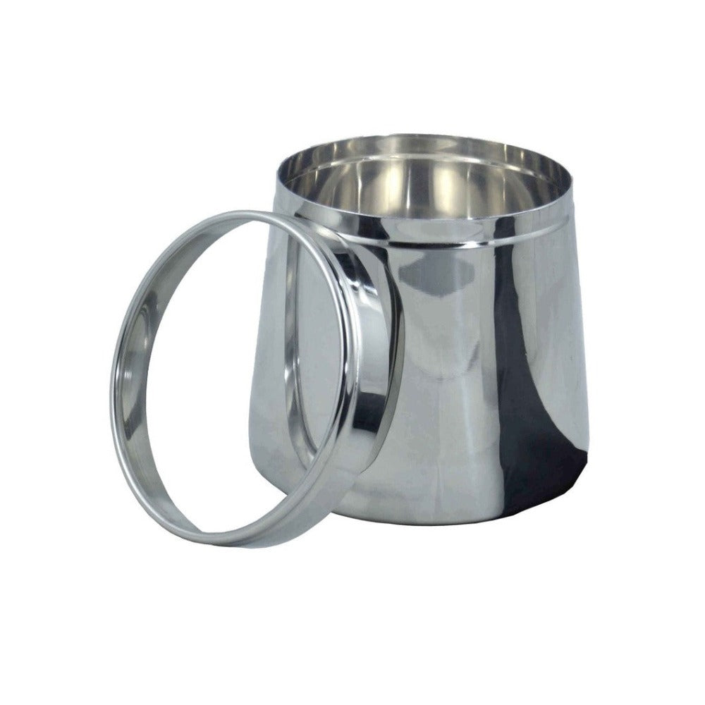 Mirror Stainless Steel Conical Dabba with See Through Glass lid | Silv