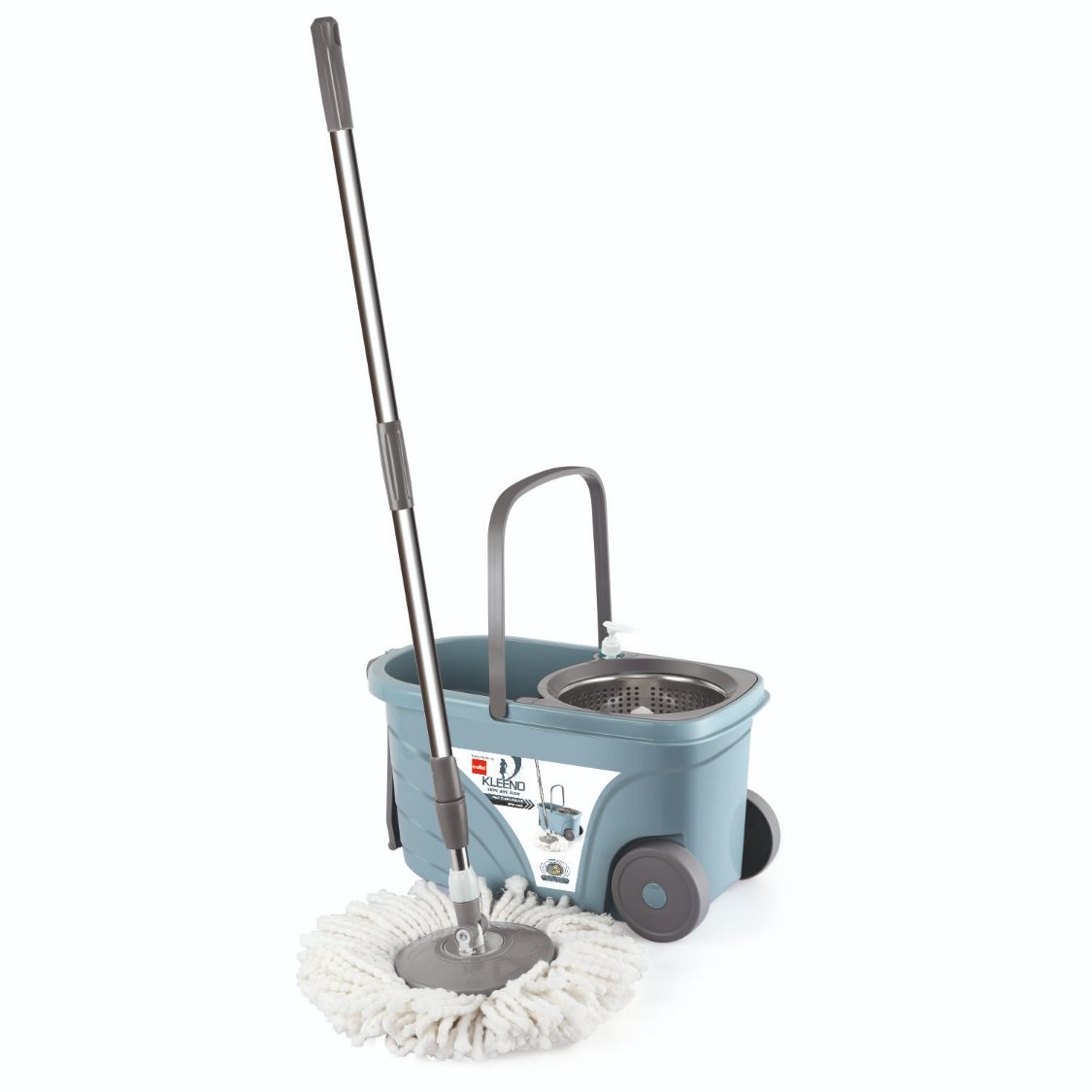 Kleeno Max Clean Deluxe Spin Mop Bucket with Soap Dispenser