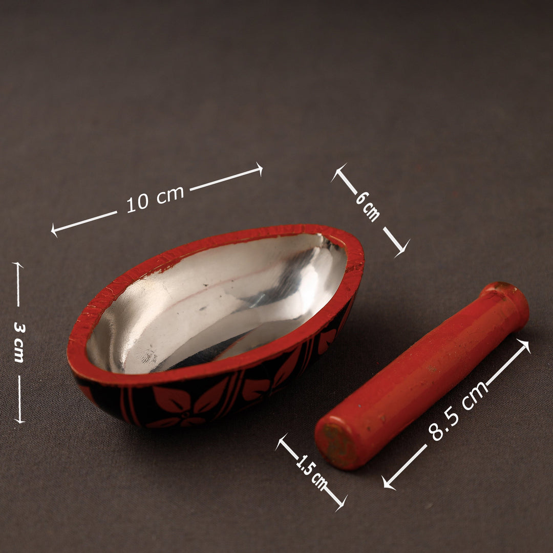 Bengal Patua Handpainted Mortar and Pestle Set 10