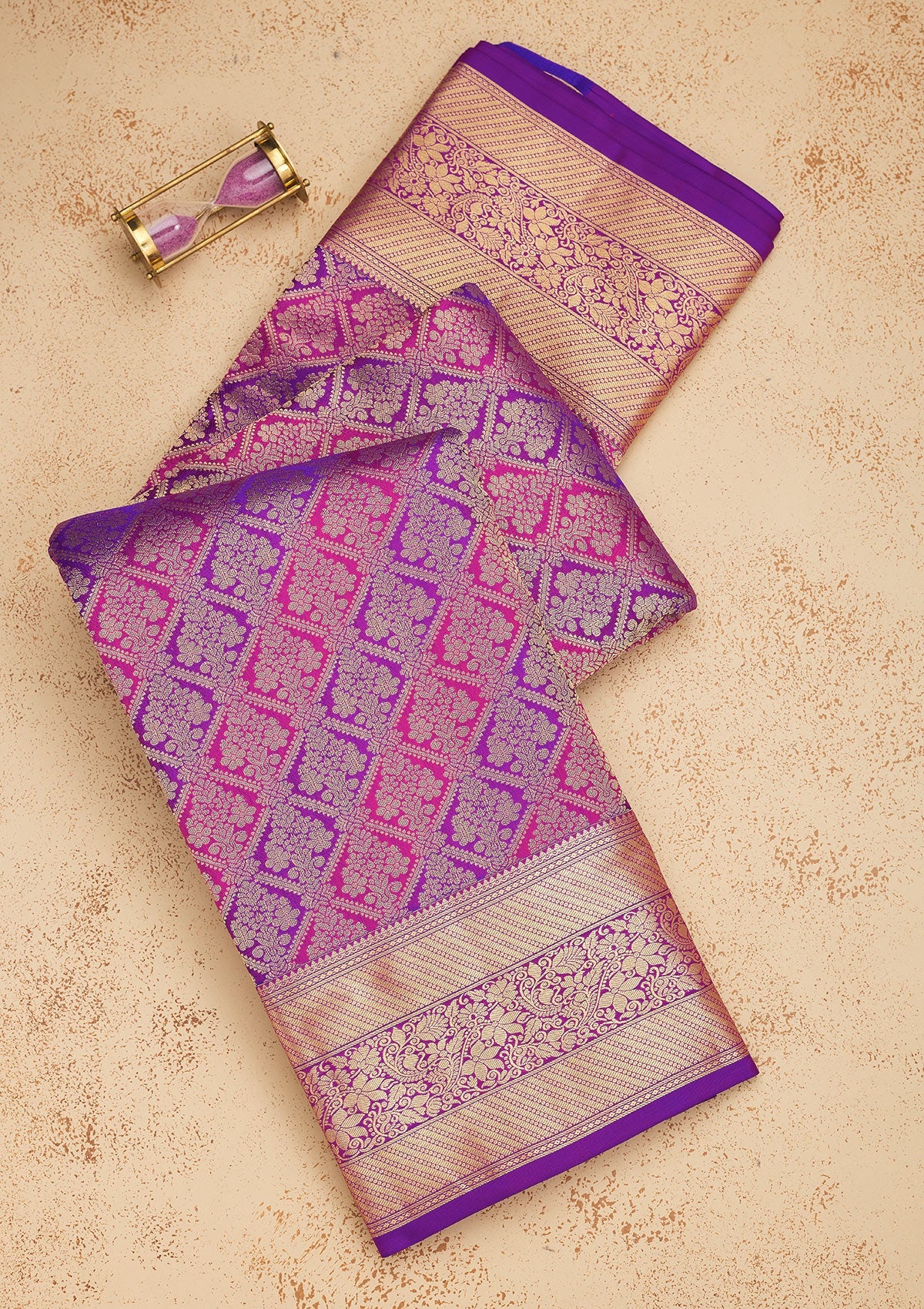 Purple Zariwork Pure Silk Saree
