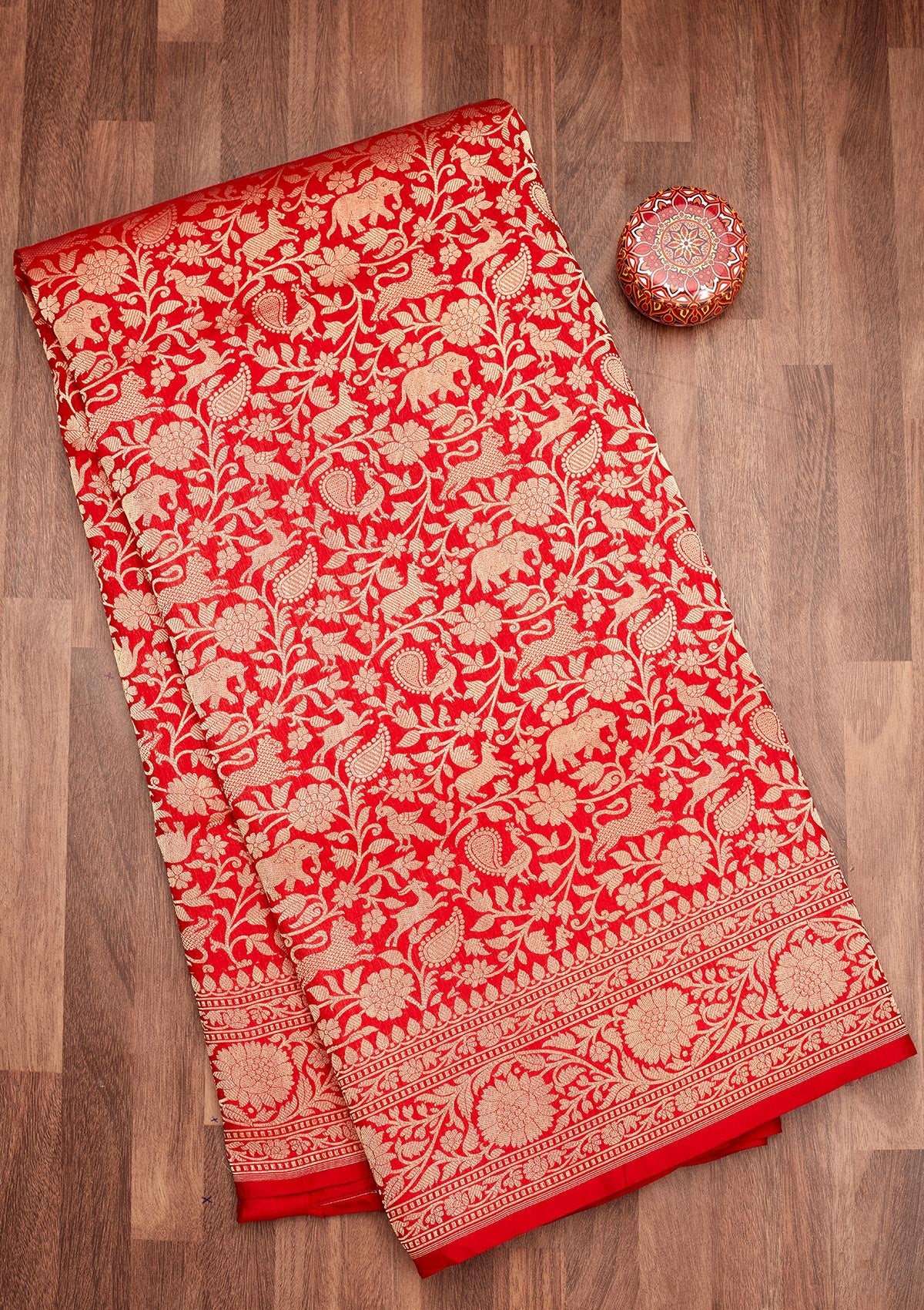 Red Zariwork Pure Silk Saree